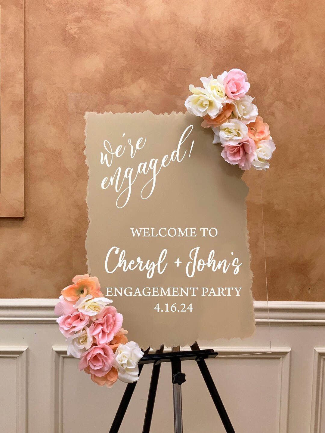 Acrylic Engagement Sign / Custom Engagement Sign / We're Engaged Sign ...