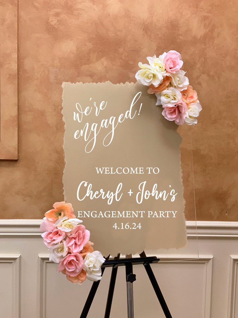 Acrylic Engagement Sign / Custom Engagement Sign / We're - Etsy