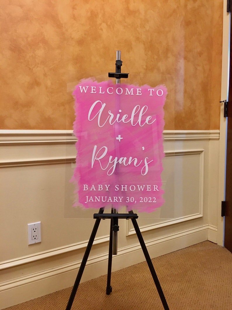 18X24 LARGE Acrylic Baby Shower Welcome Sign / Baby Shower | Etsy