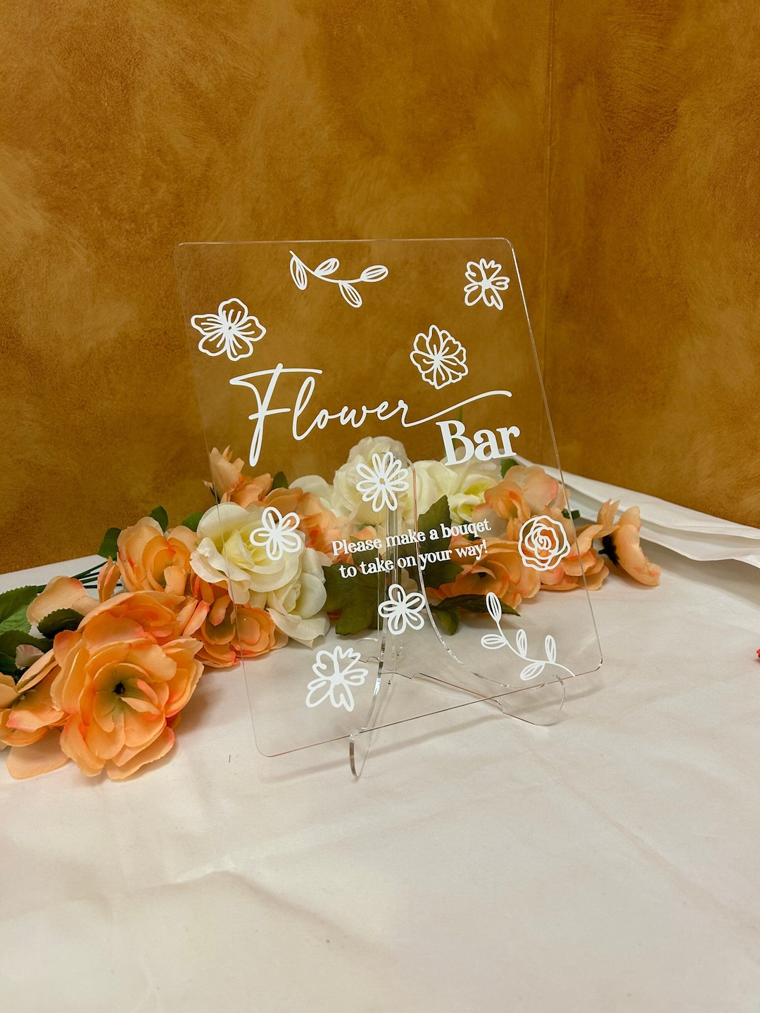 Acrylic Flower Bar Sign / Flower Bar Station Sign / Bridal Shower Sign ...