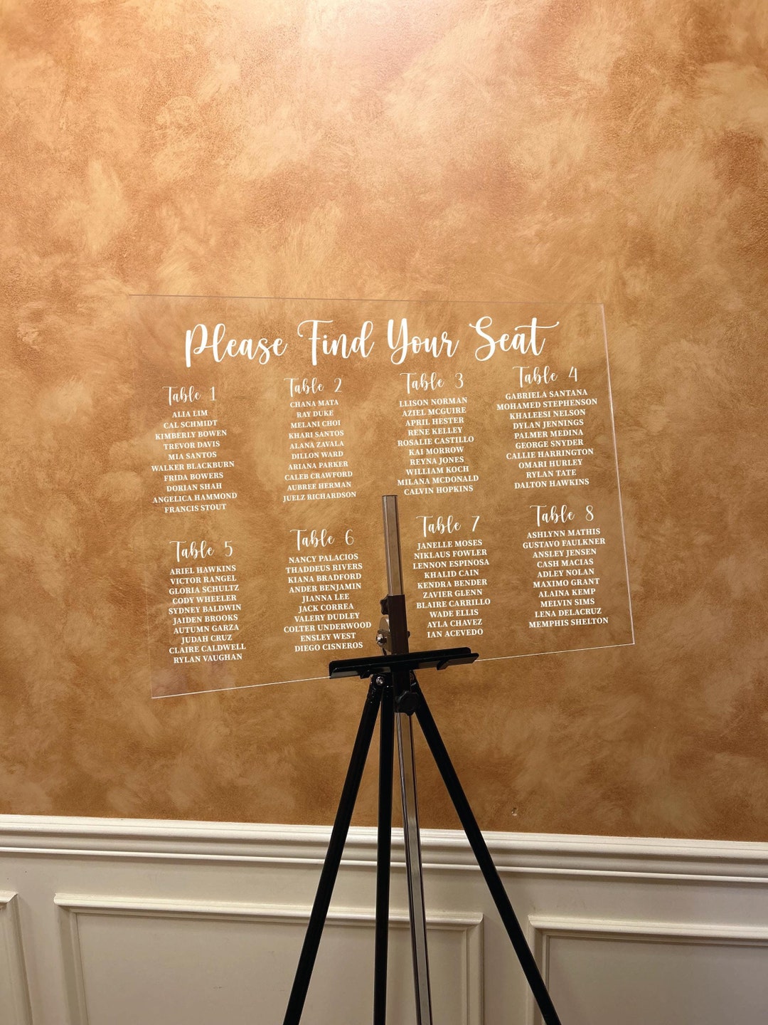 Acrylic Table Seating Chart / Wedding Seating Chart / Custom Seating ...