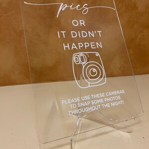 Disposable Camera Wedding Sign / Custom Camera Sign / Acrylic ...