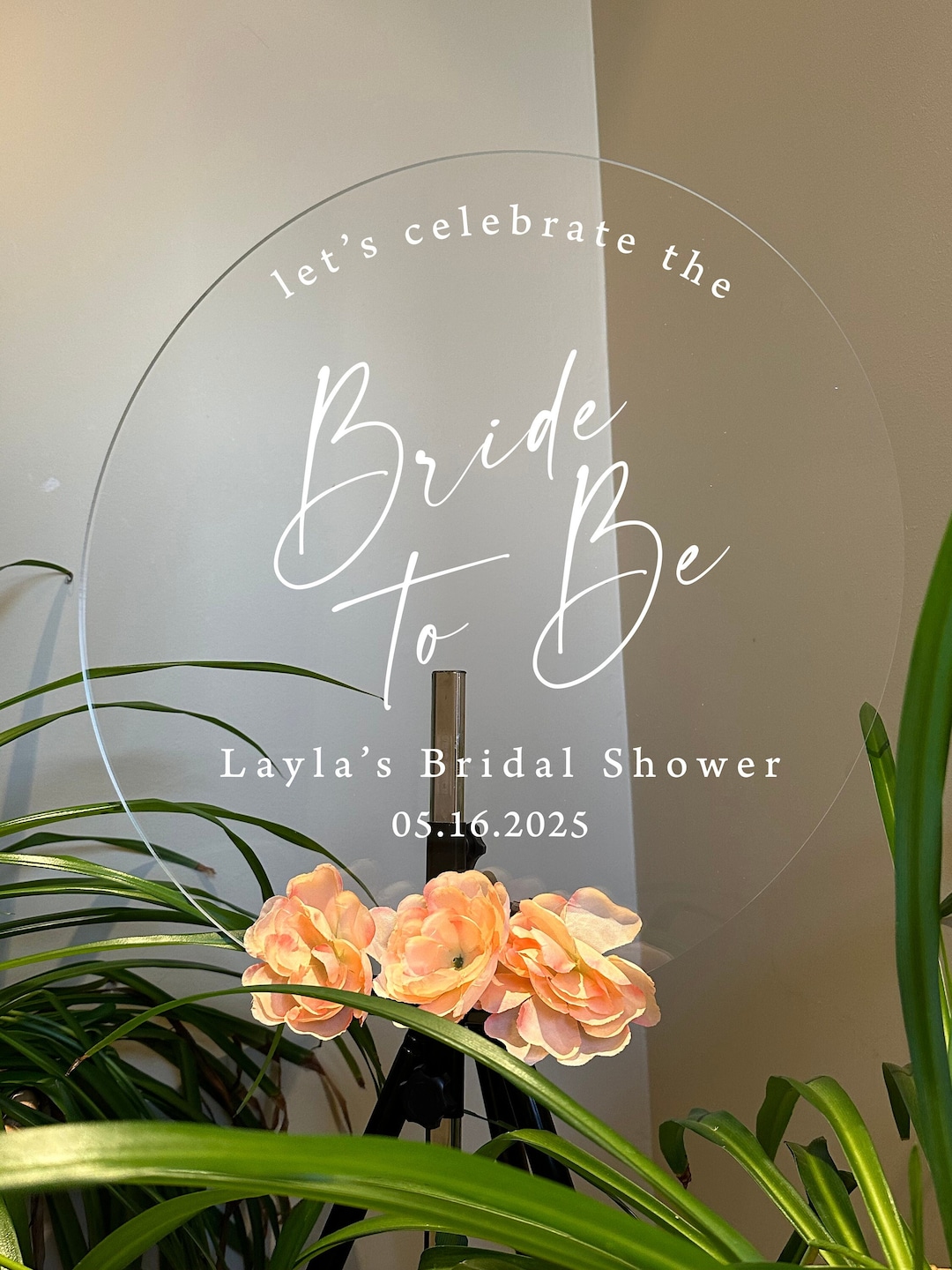 Round Acrylic Bridal Shower Welcome Sign / Custom Acrylic Bridal Shower ...