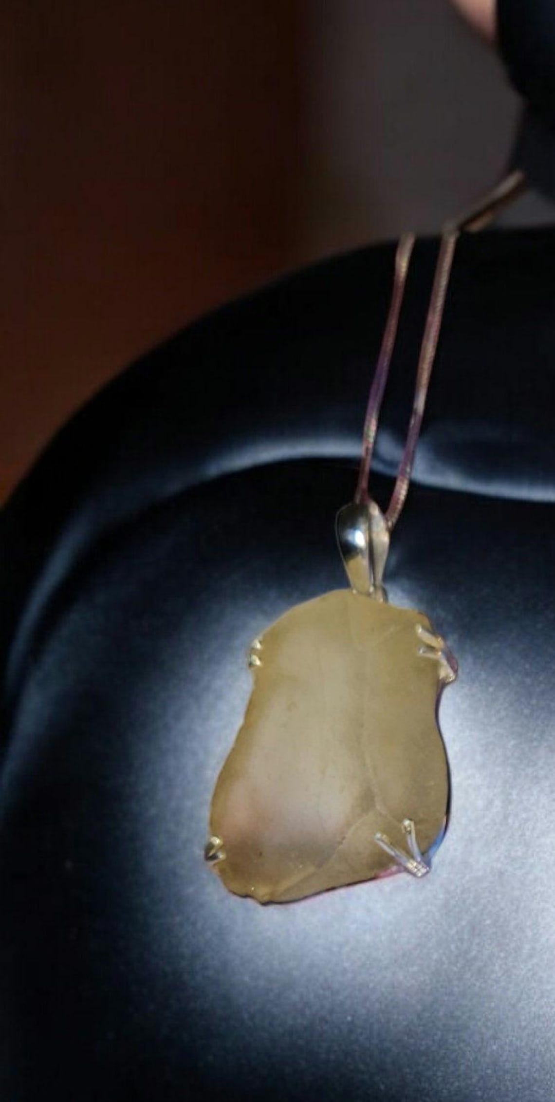 Libyan Desert Glass Sterling Silver Necklace - Etsy