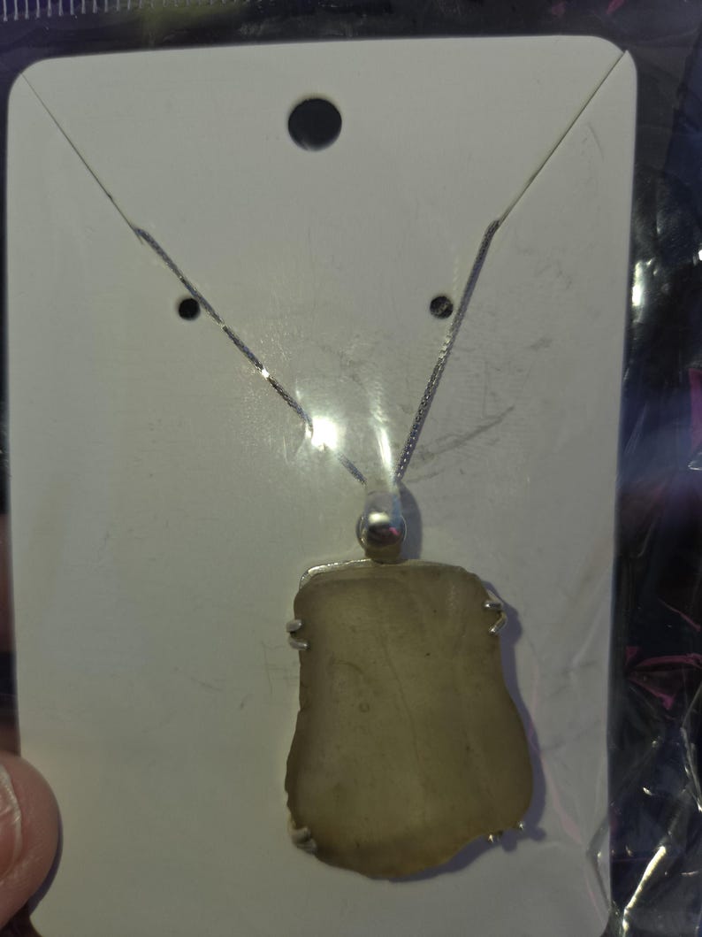 Libyan Desert Glass Sterling Silver Necklace - Etsy