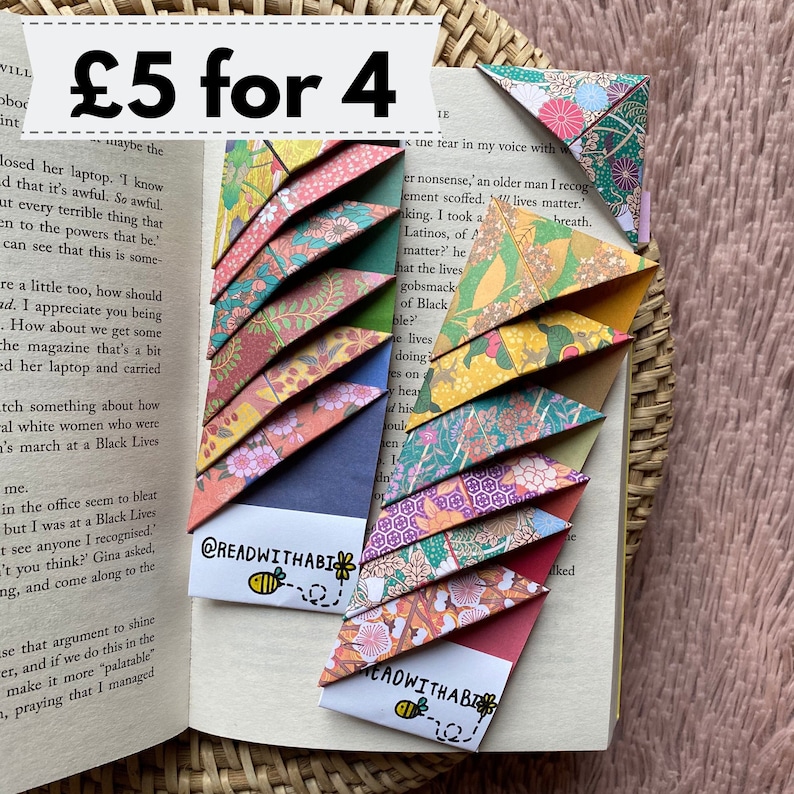 MINI Origami Japanese Bookmarks 5 x 5 cm Assorted Patterned | Etsy