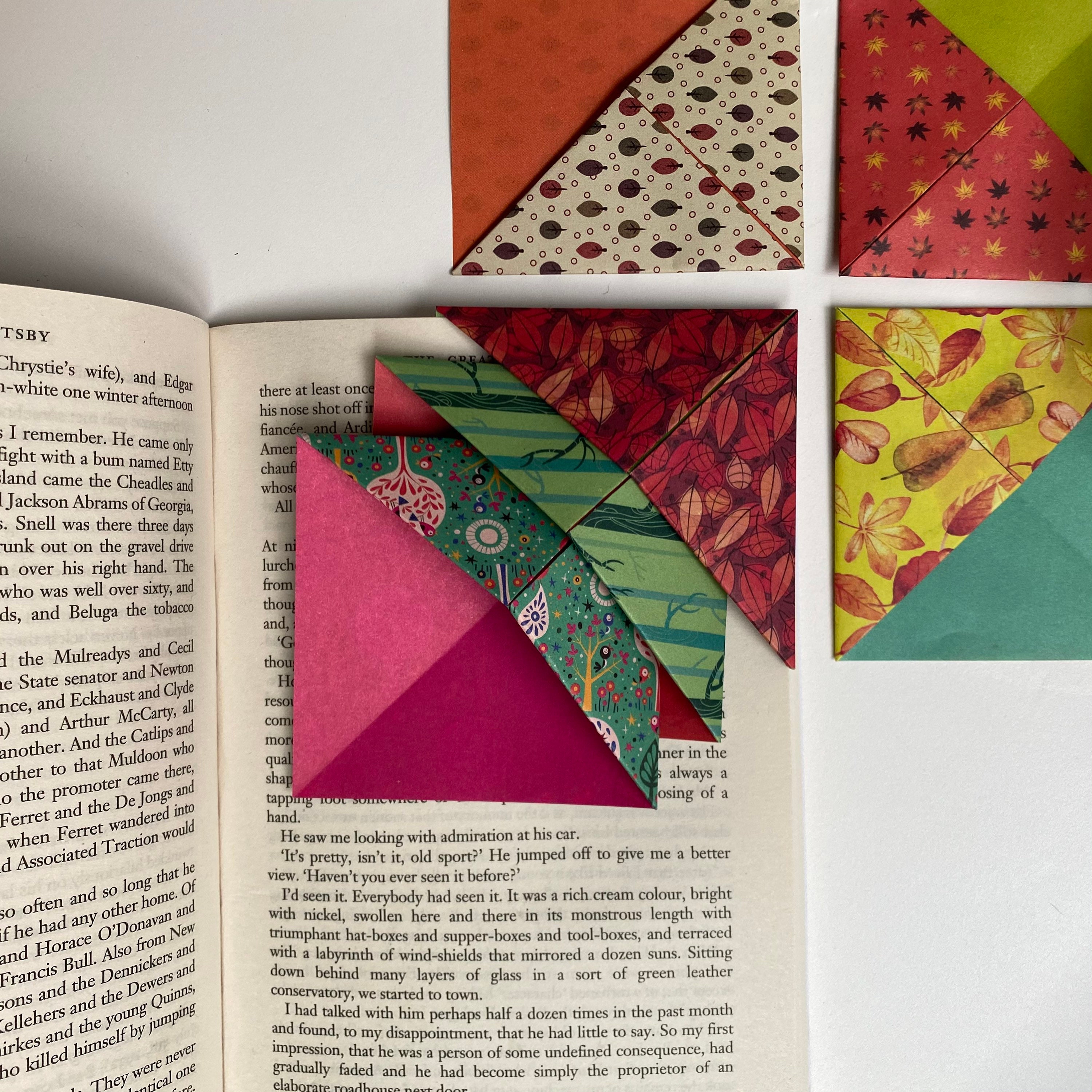 AUTUMN Origami Corner Bookmarks Leaves Orange 7.5 X 7.5 Cm, Assorted ...
