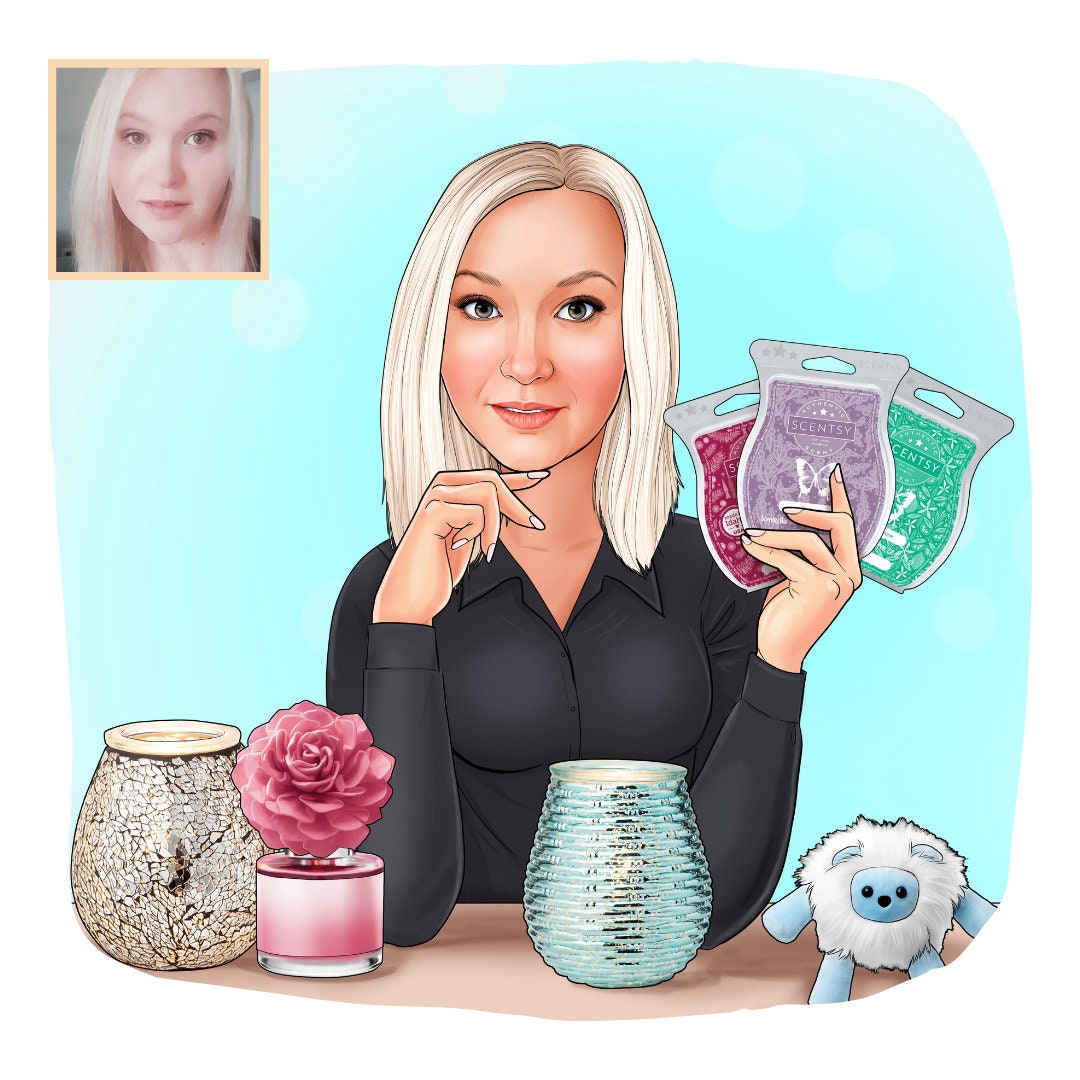 Scentsy Consultant Logo, Custom Scentsy Cartoon Logo, Scentsy Portrait ...