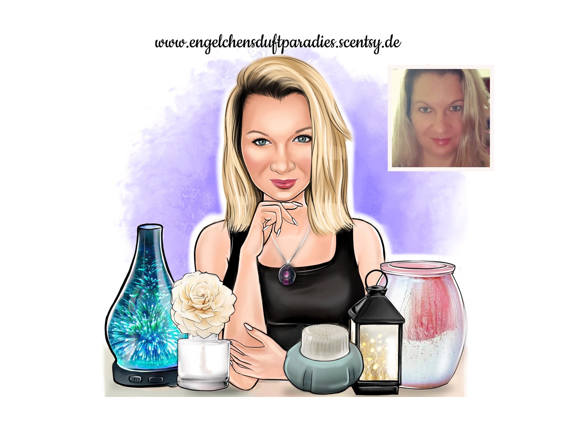 Scentsy Consultant Logo, Custom Scentsy Cartoon Logo, Scentsy Portrait ...