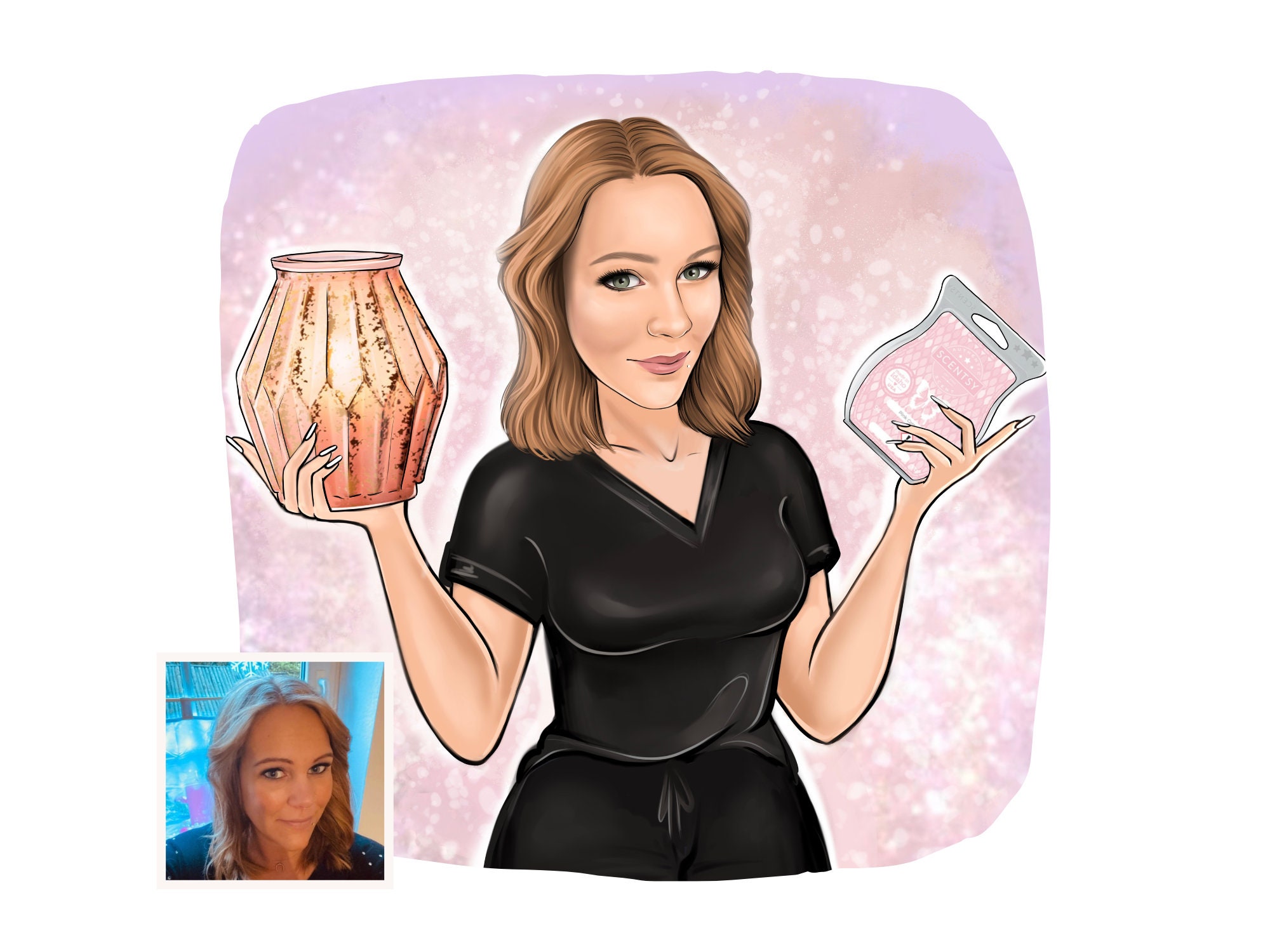 Scentsy Consultant Logo, Custom Scentsy Cartoon Logo, Scentsy Portrait ...