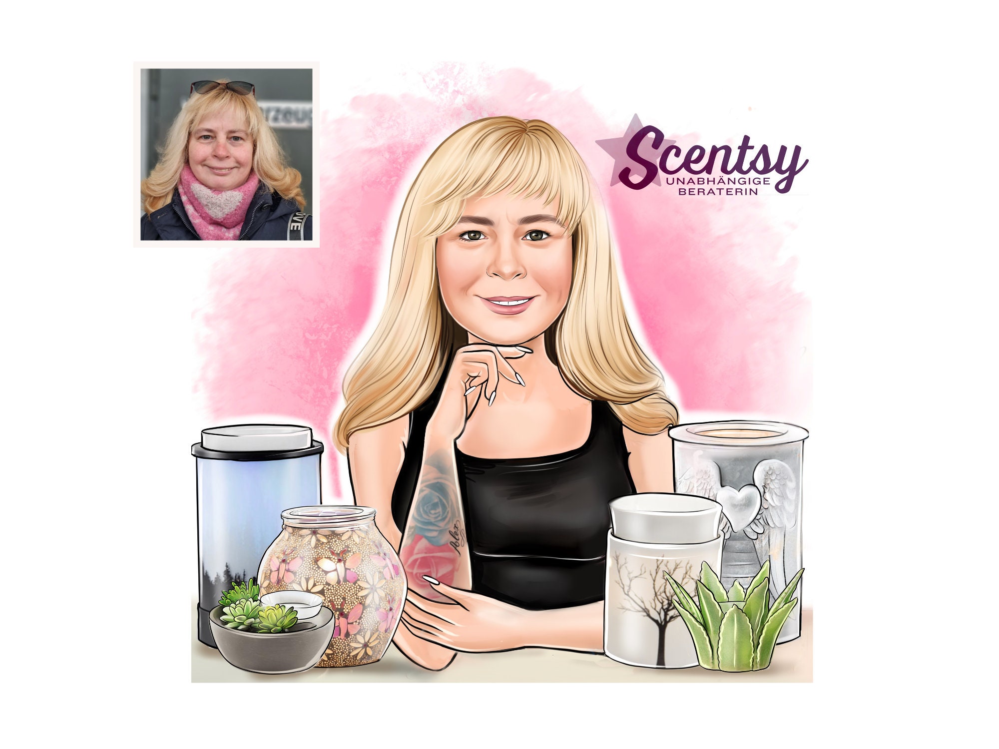 Scentsy Consultant Logo, Portrait From Photo to Cartoon Yourself Custom ...