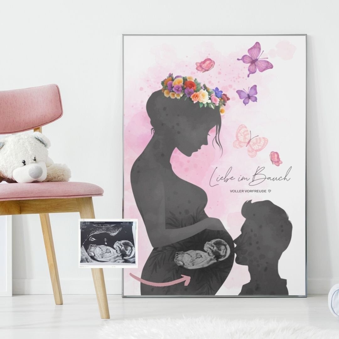 Expecting Mom Gift, Baby Scan Poster, Baby Announcement, Pregnancy Gift ...