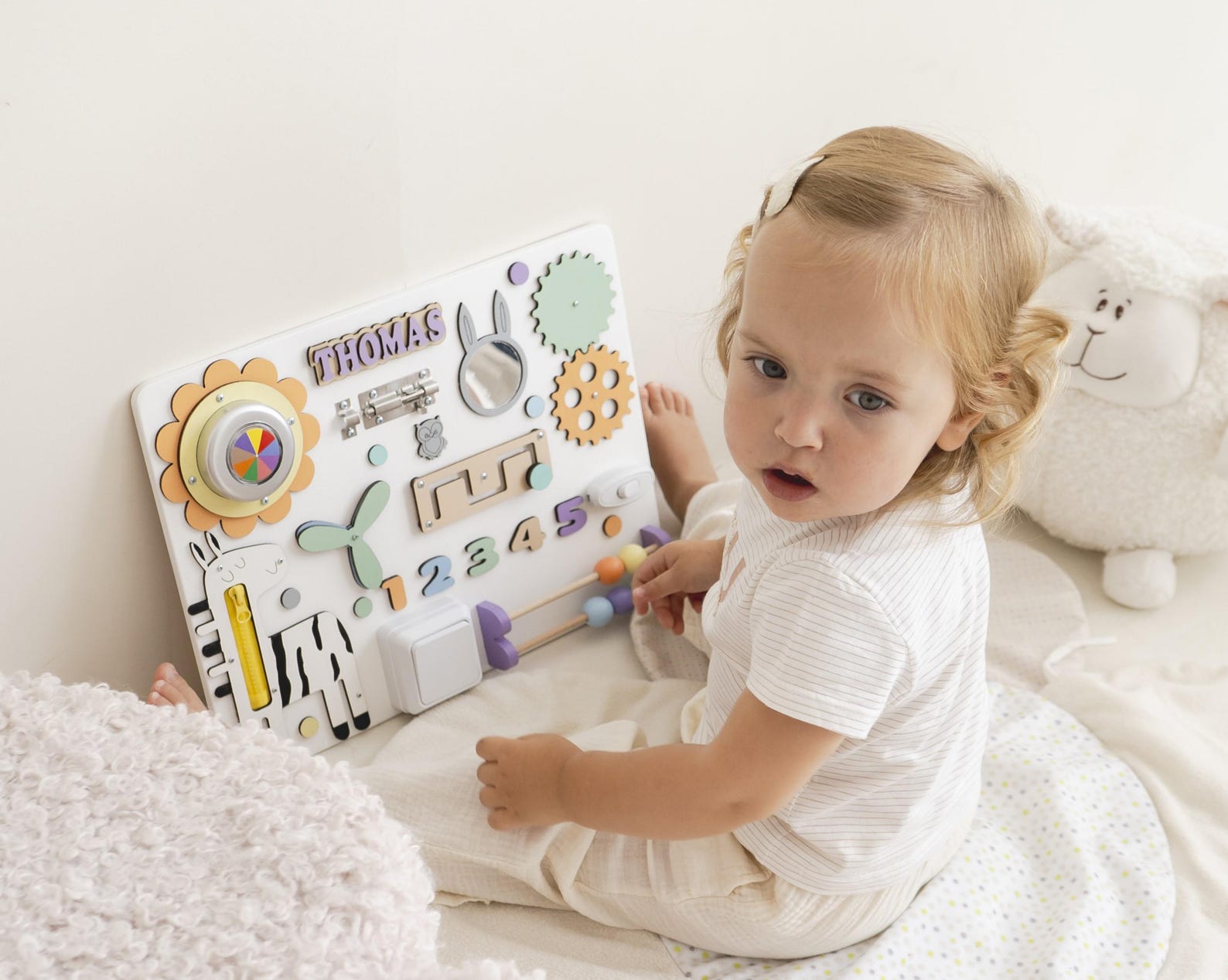 Toddler Busy Board With Stand, Travel Baby Busy Board, Baby Sensory ...