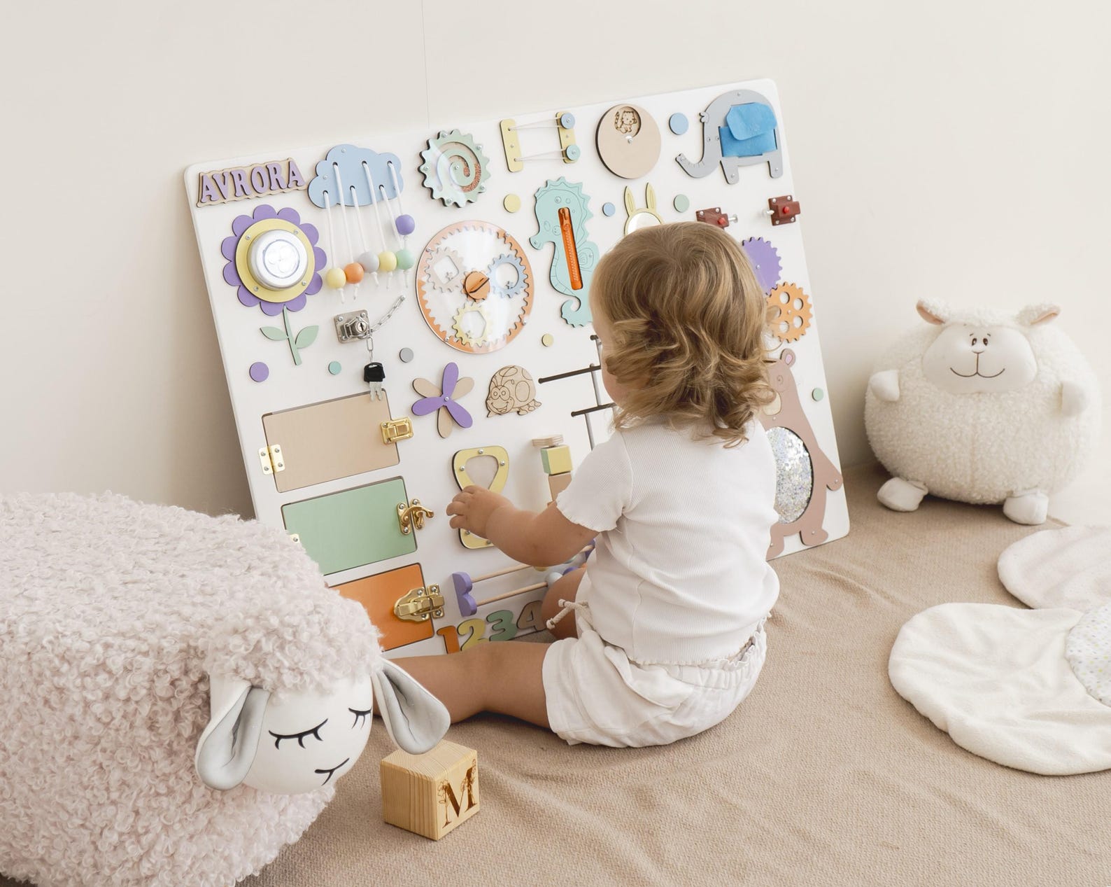 EXTRA LARGE Busy Board for Baby, Montessori Board, Sensory Board ...