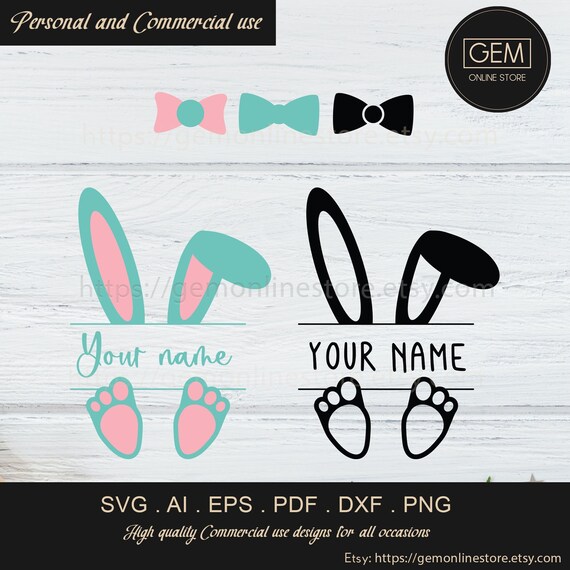 Bunny Name Frame SVG Easter Bunny Svg Kids Easter Svg | Etsy