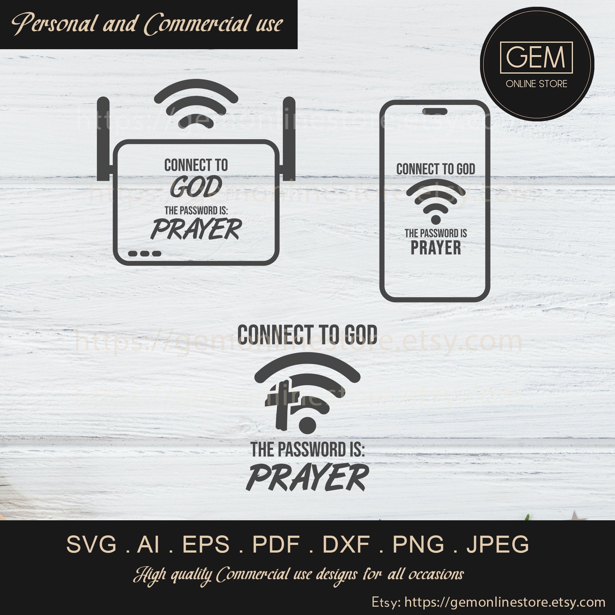 Connect to God SVG Connect to God the Password is Prayer SVG Password ...