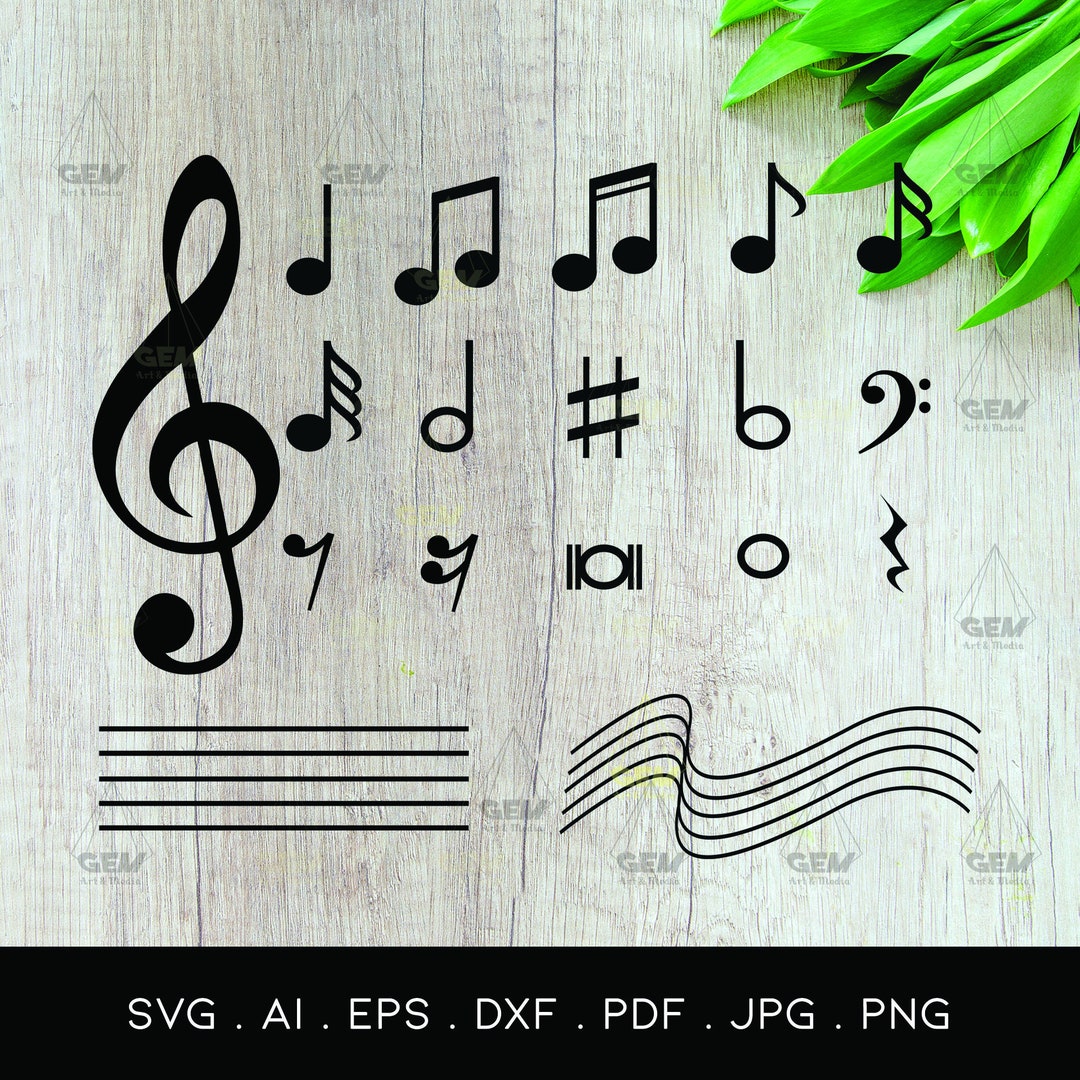 Musical Notes SVG Music Svg Clef Svg Staves Svg Music Treble Clef SVG ...