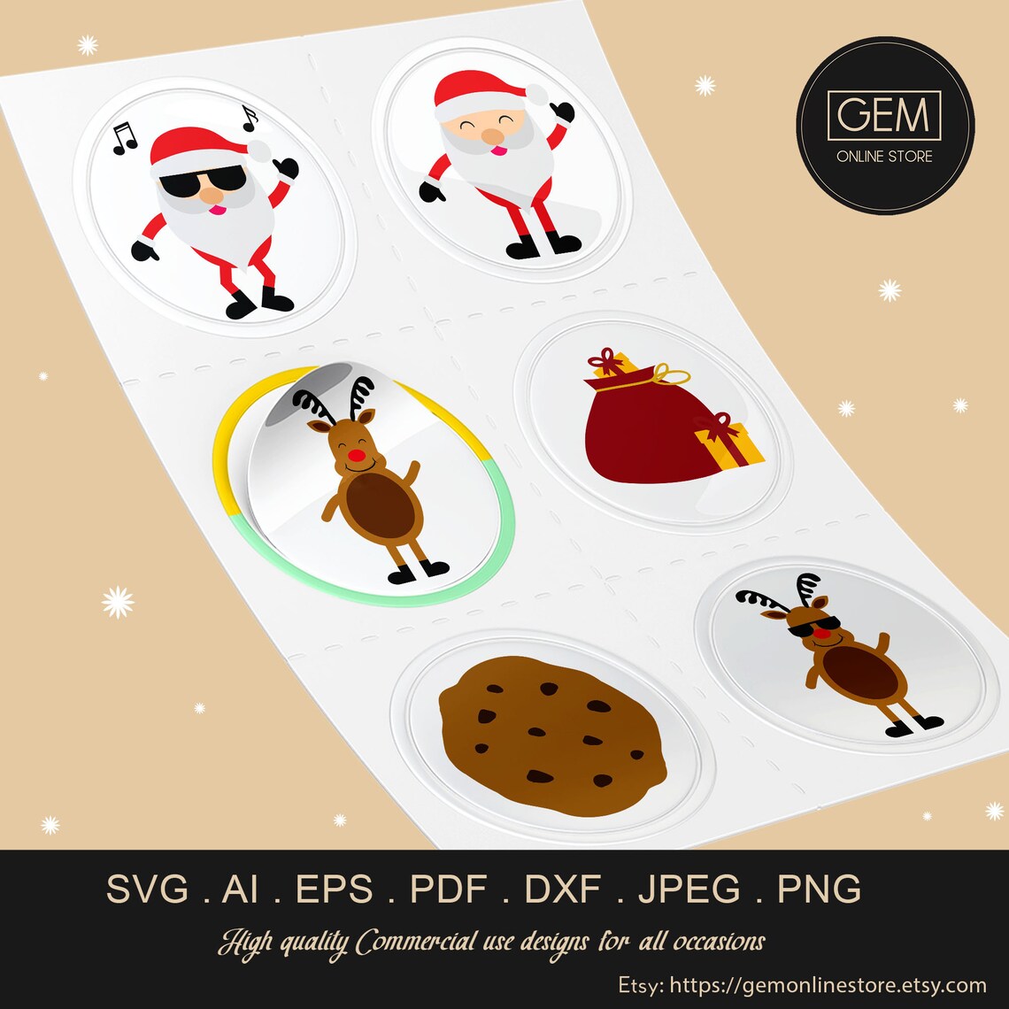 Christmas SVG Bundle Santa Claus Svg Rudolf Svg Cookie - Etsy UK