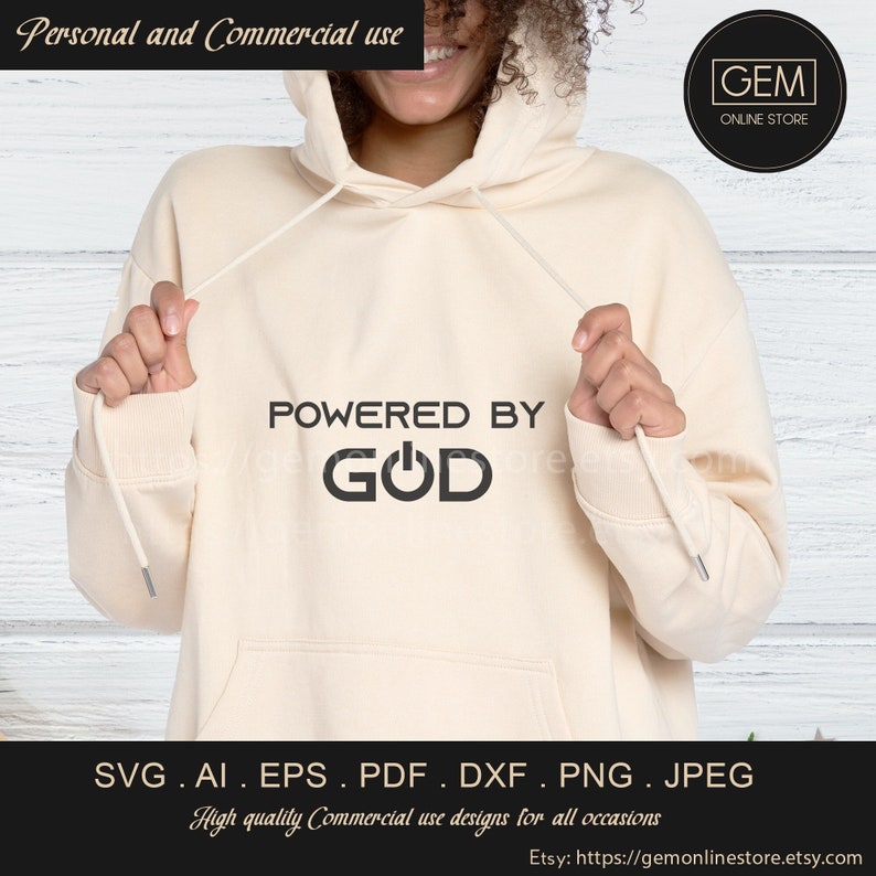 Powered by God SVG Faith Based Svg Christian Svg Inspirational ...