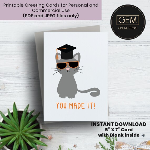Printable Graduation Card You Made It Card Printable 5x7 | Etsy