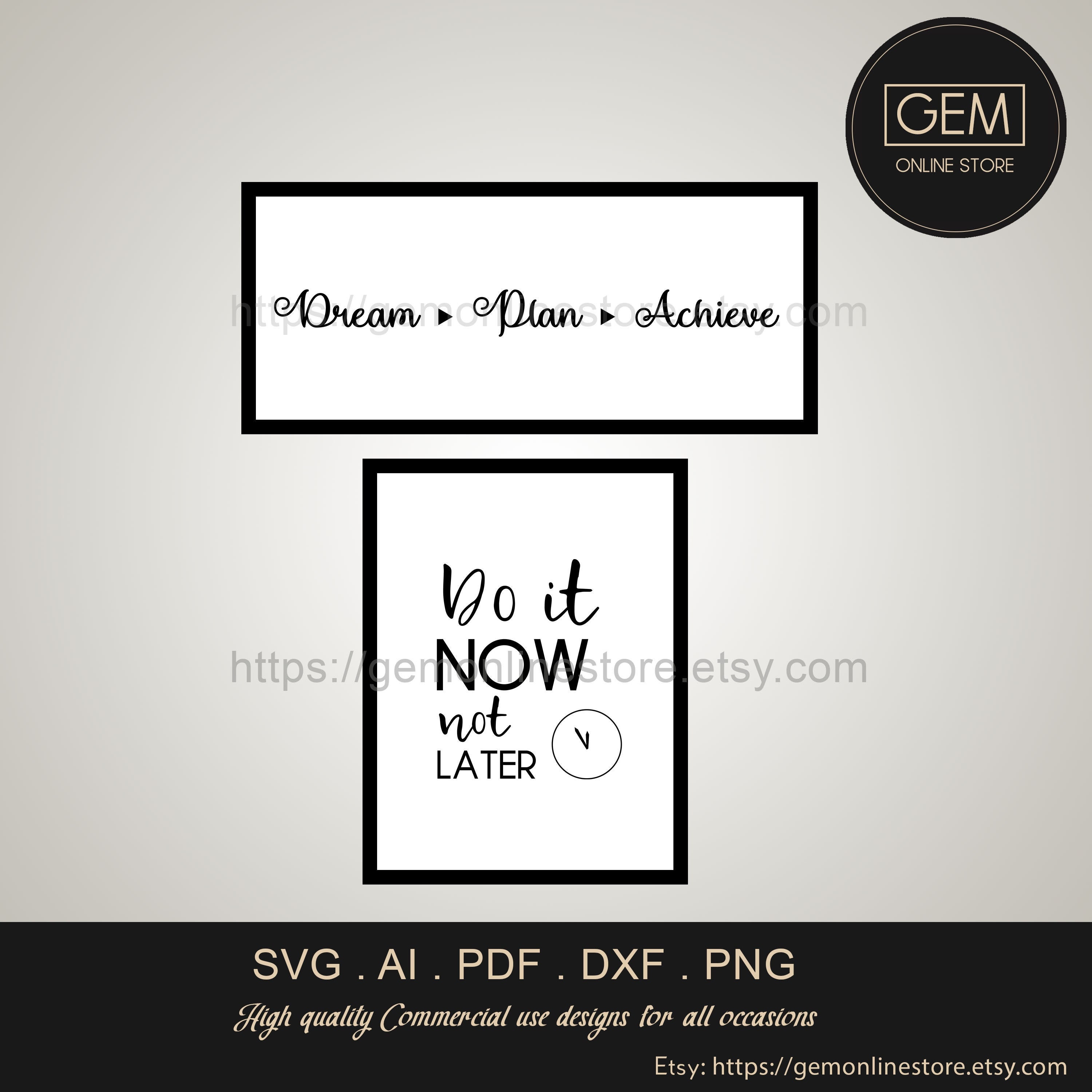 Motivational Quotes SVG Bundle Do It Now Not Later Dream - Etsy