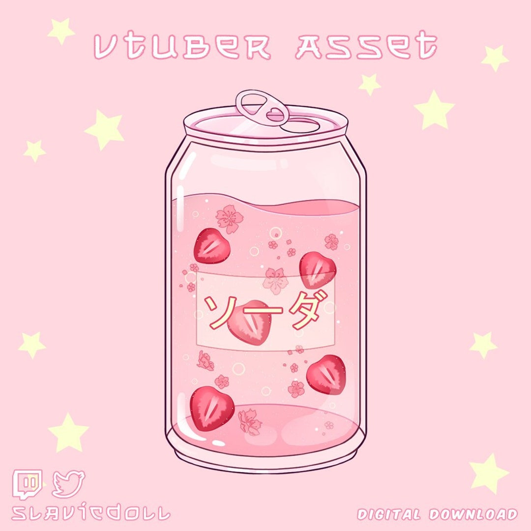 Soda Vtuber Asset Cozy Cute Twitch Overlay / Stream Decoration Elements ...