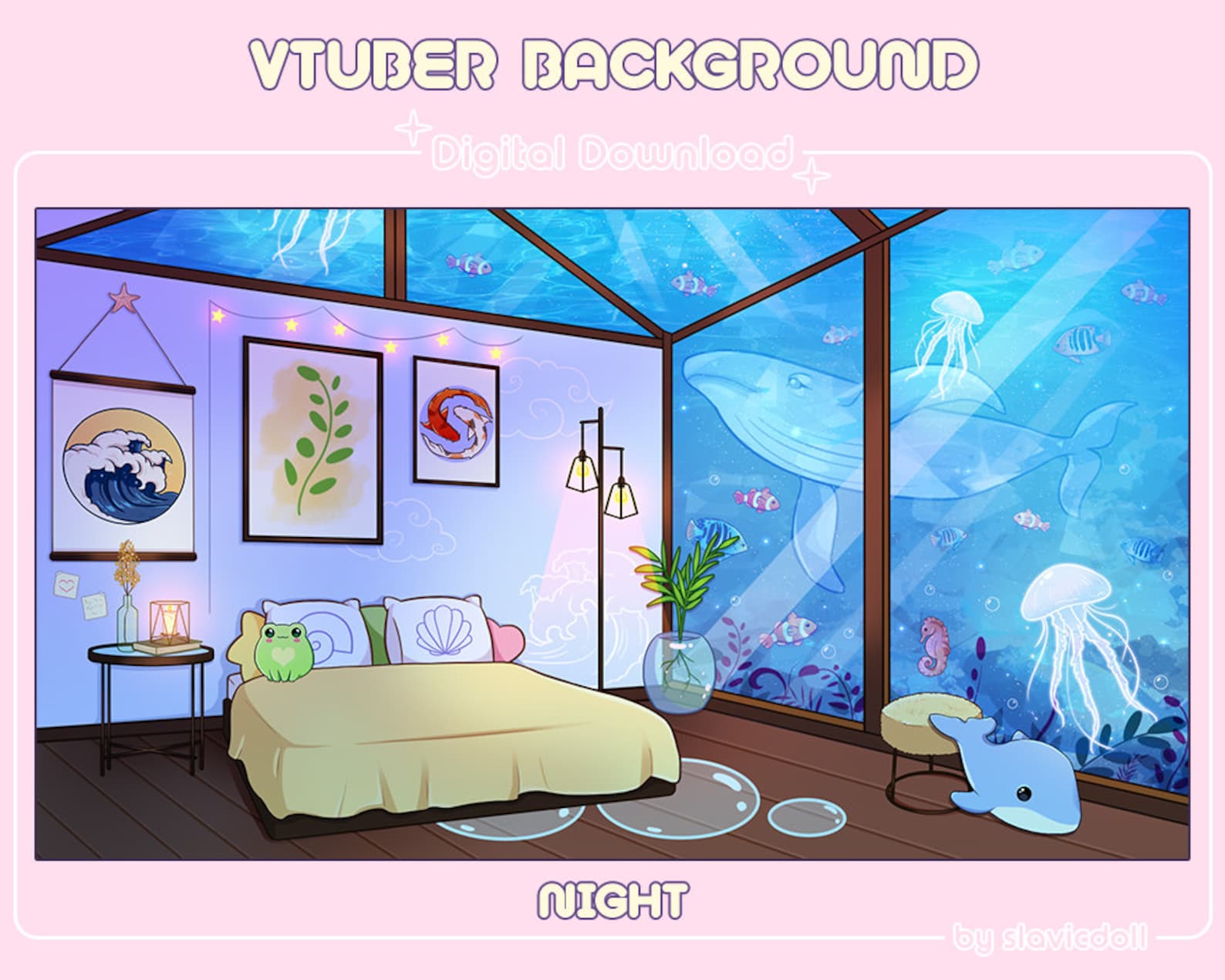 Vtuber Background Room Day Night Twitch Streamer Virtual Bedroom Lo-fi ...