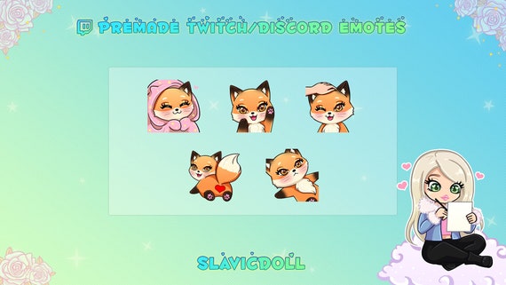 Cute Premade Fox Twitch and Discord Emotes Set - Etsy