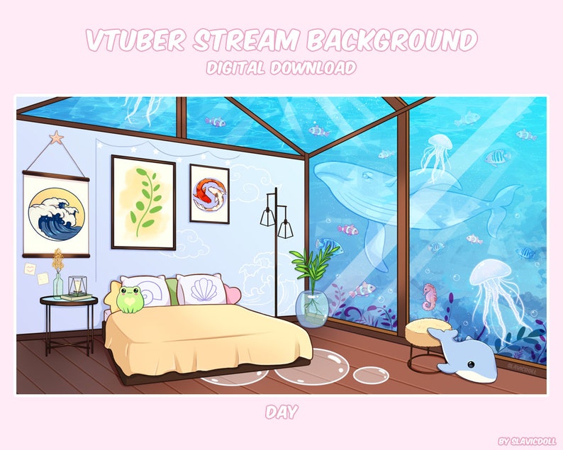 Vtuber Background Room Day Night Twitch Streamer Virtual - Etsy