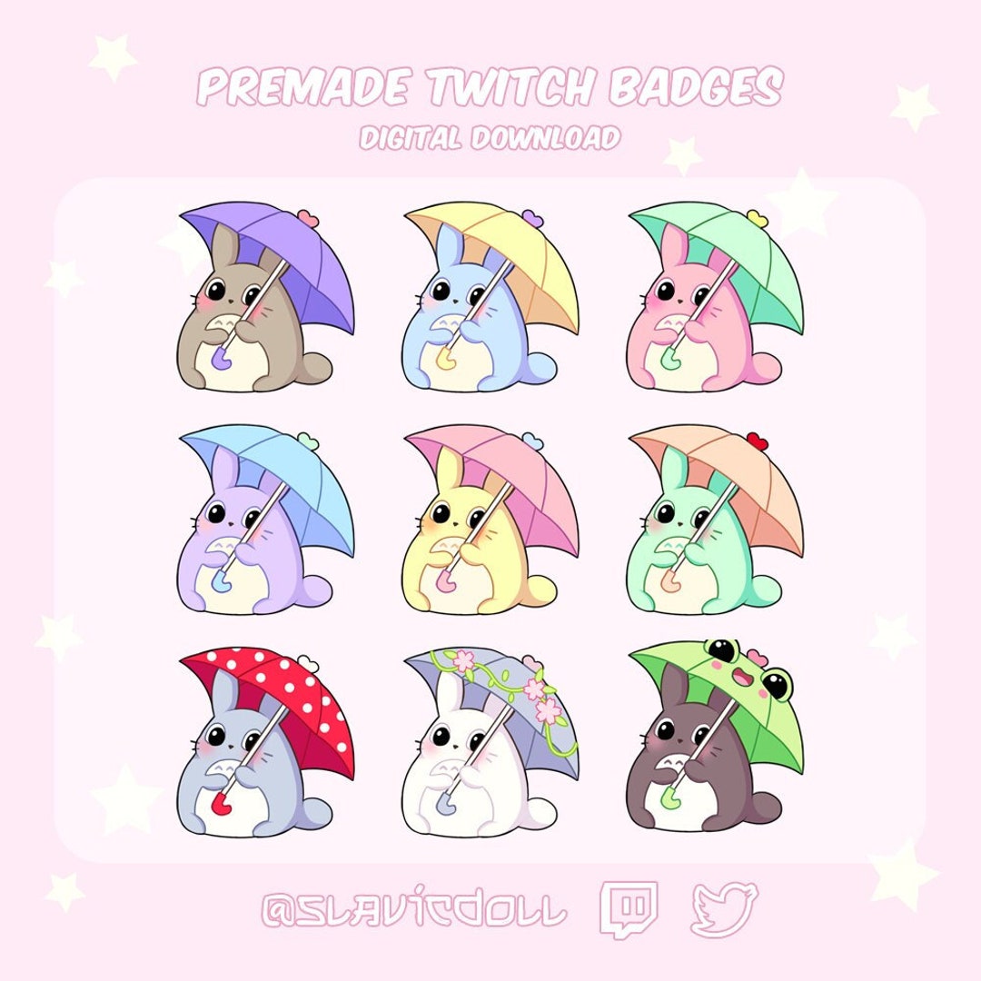 Cute Forest Spirit Umbrella Sub Badges / Bit Badges / Twitch / Discord ...