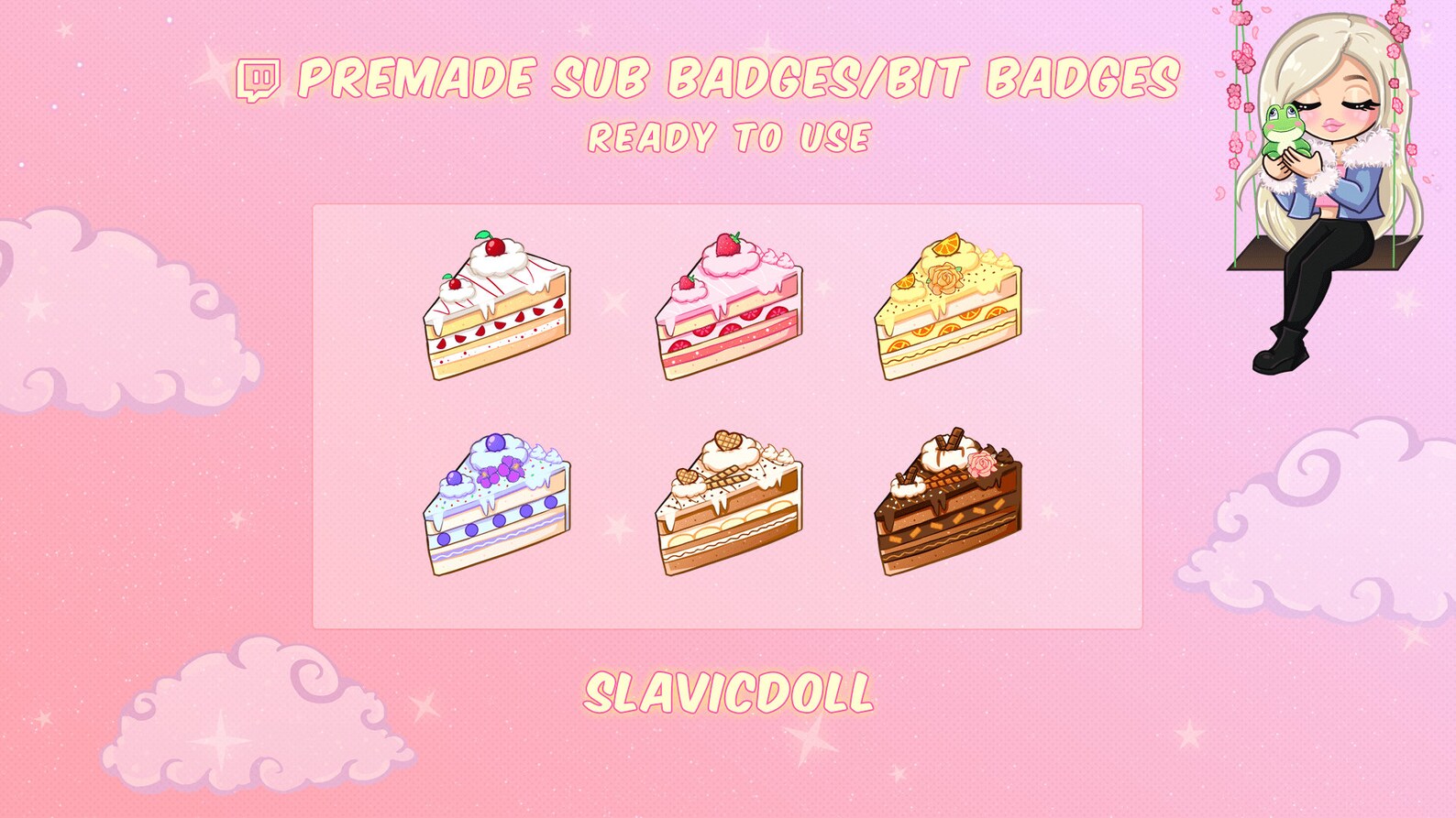 Cute Premade Cake Sub Badges / Bit Badges / Twitch / Discord - Etsy UK