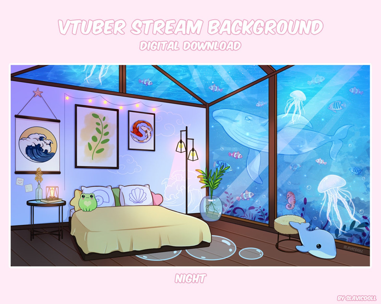 Premade Vtuber Background Room Environment Cute Day / Night / - Etsy