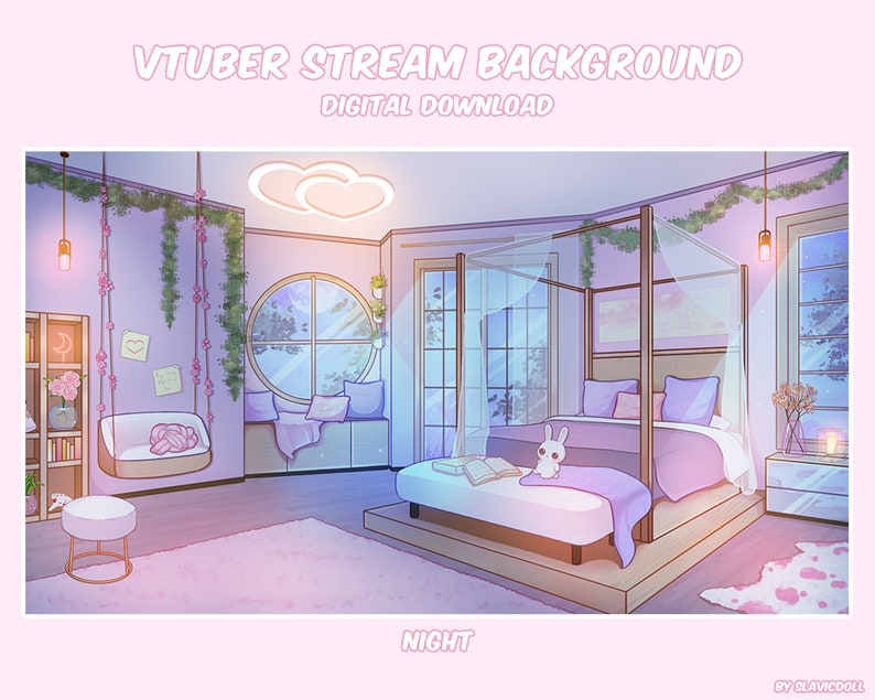 Vtuber Background Room Day Night Twitch Streamer Virtual - Etsy