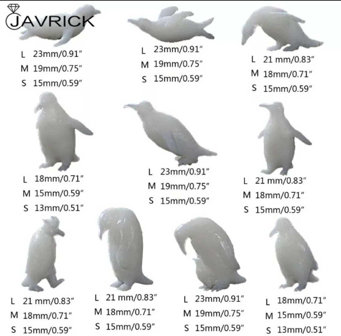 Resin Fillers 10 Pack of Penguins Choose Size of Penguins - Etsy