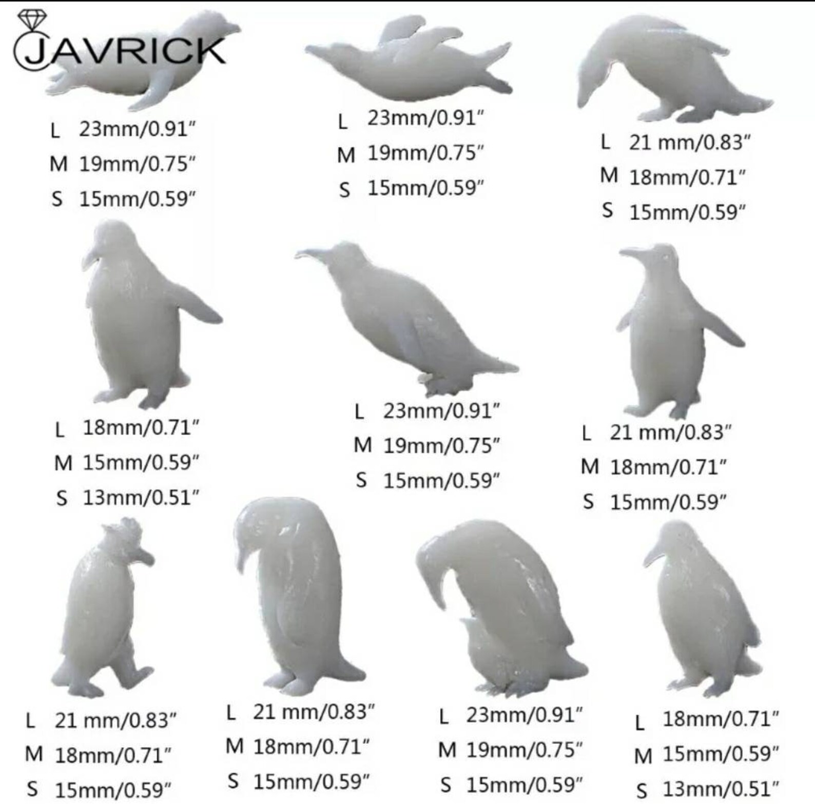 Resin Fillers 10 Pack of Penguins Choose Size of Penguins - Etsy