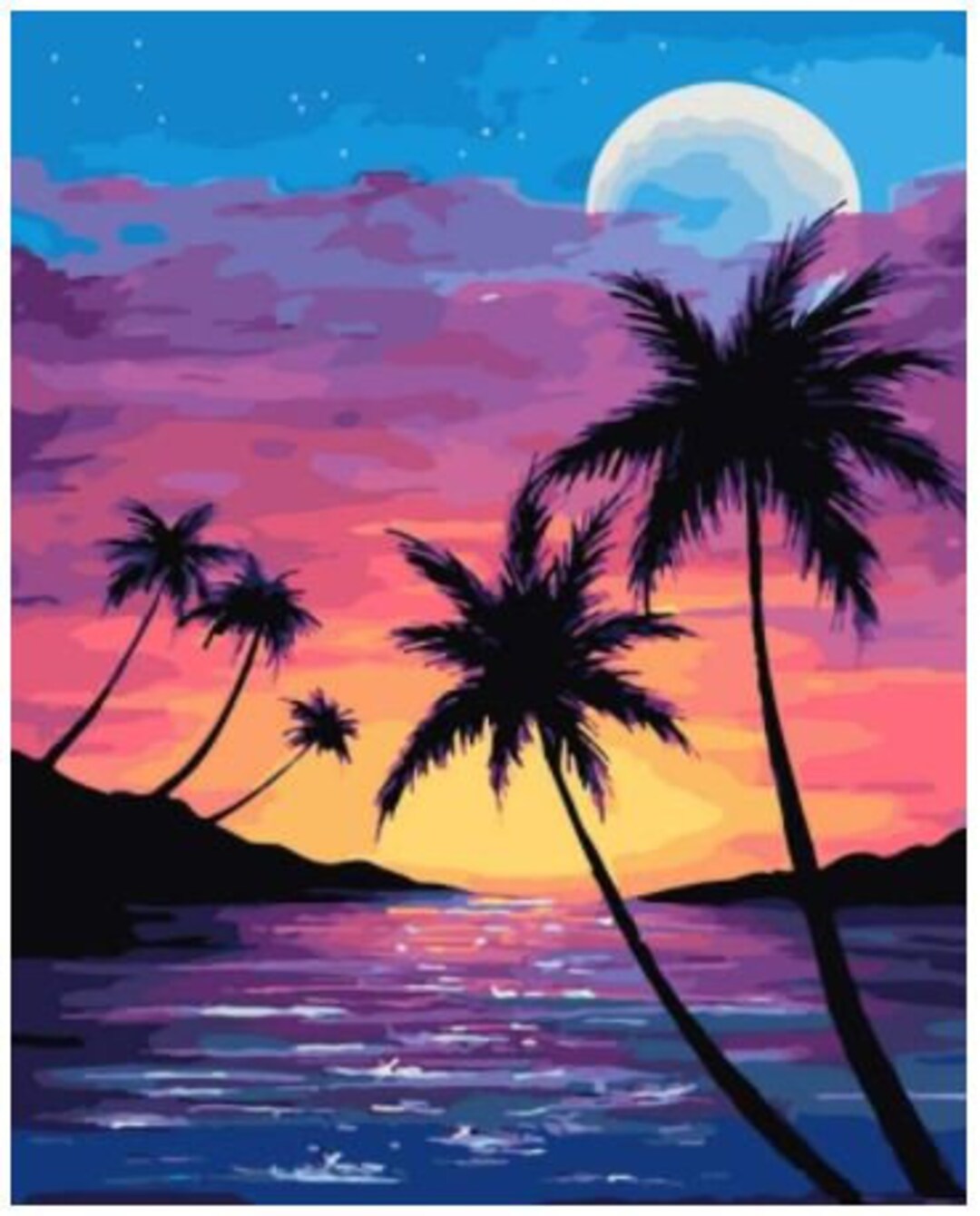 DIY Paint by Number Kit Acrylic Painting Home Décor, Beautiful Sunset ...