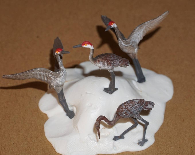 Hand Painted Sandhill Crane Resin Filler, Fairy Garden, Bonsi Garden ...
