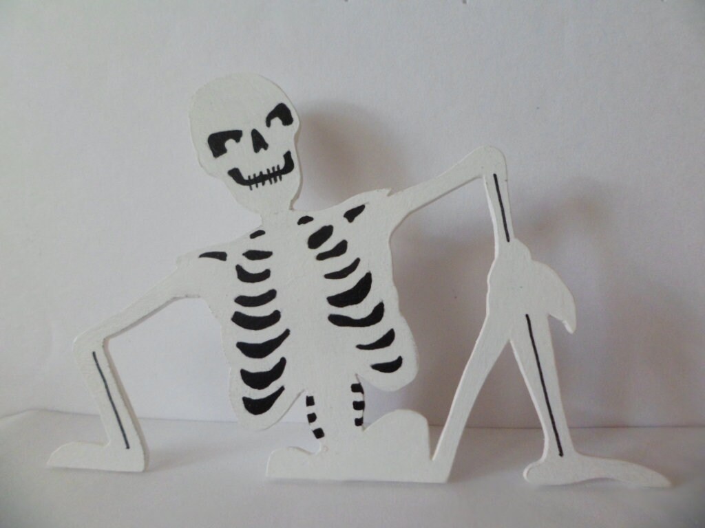 Wooden Halloween Skeleton Coming Out of Ground 1" Dollhouse Scale - Etsy