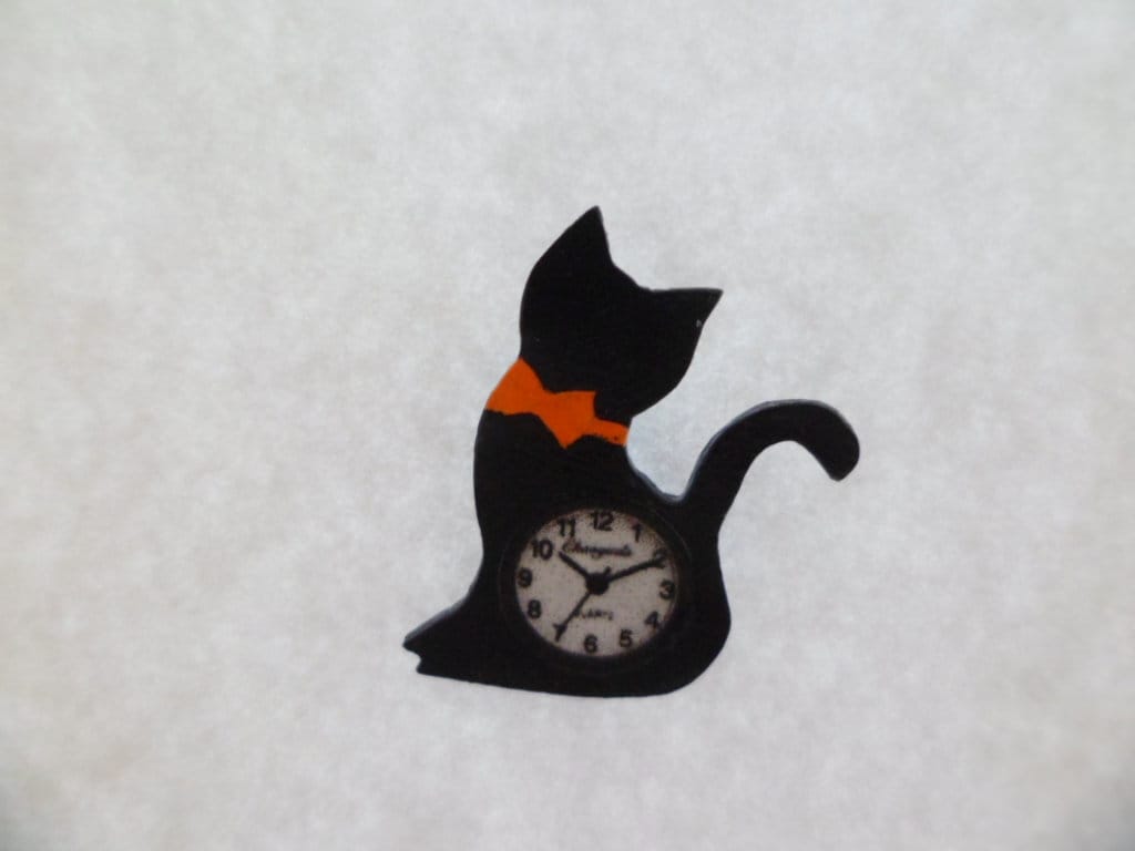 Wooden Halloween Black Cat Clock 1 Scale - Etsy