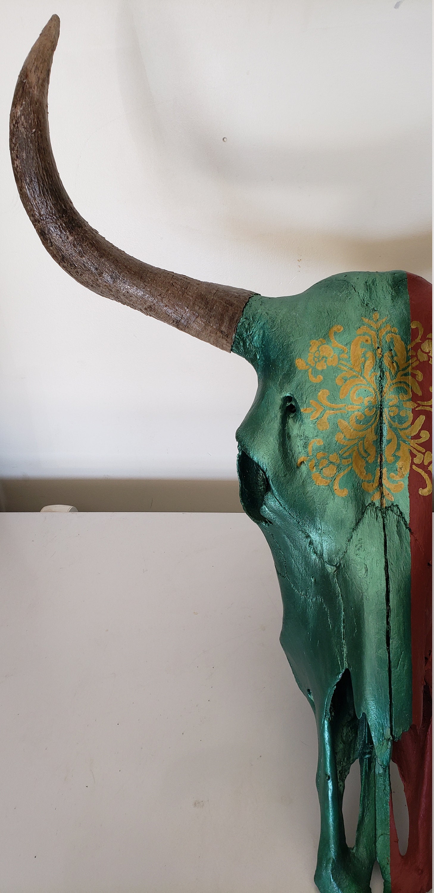 Hand Painted Genuine Yak Skull - Etsy