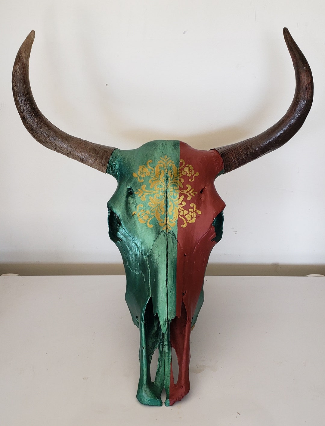 Hand Painted Genuine Yak Skull - Etsy