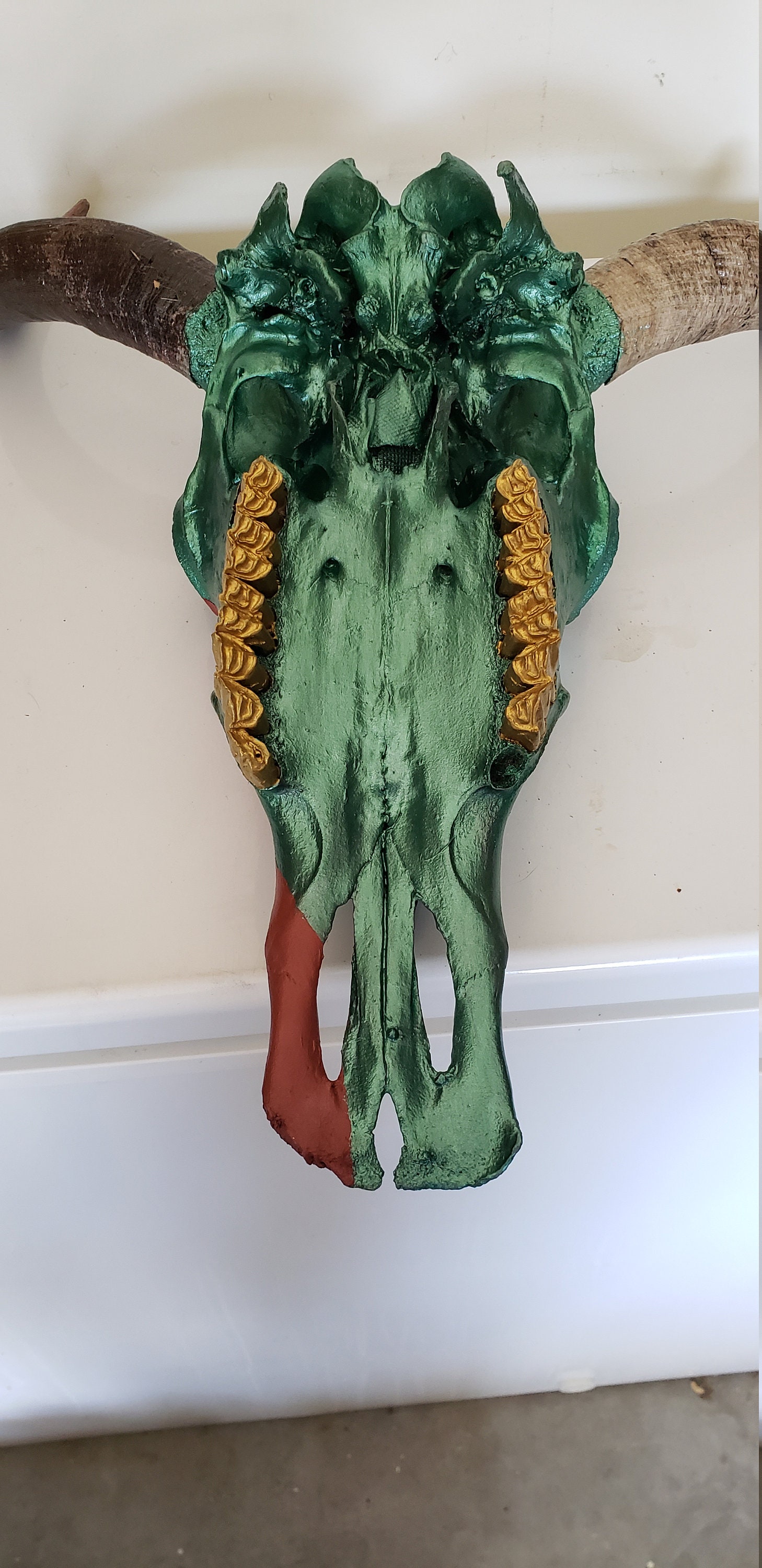 Hand Painted Genuine Yak Skull - Etsy