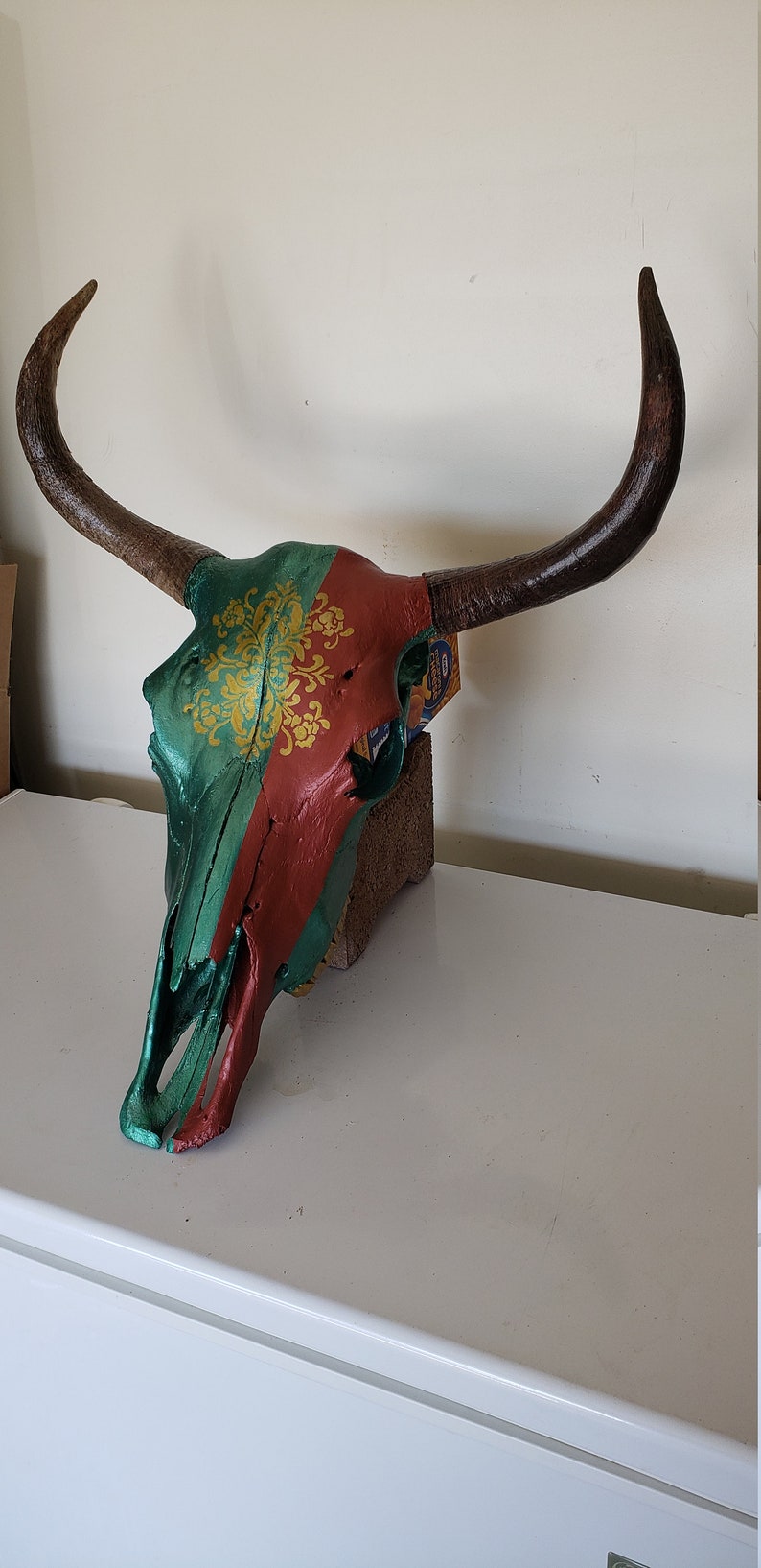 Hand Painted Genuine Yak Skull - Etsy
