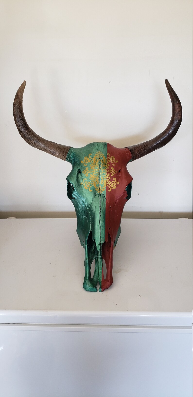 Hand Painted Genuine Yak Skull - Etsy