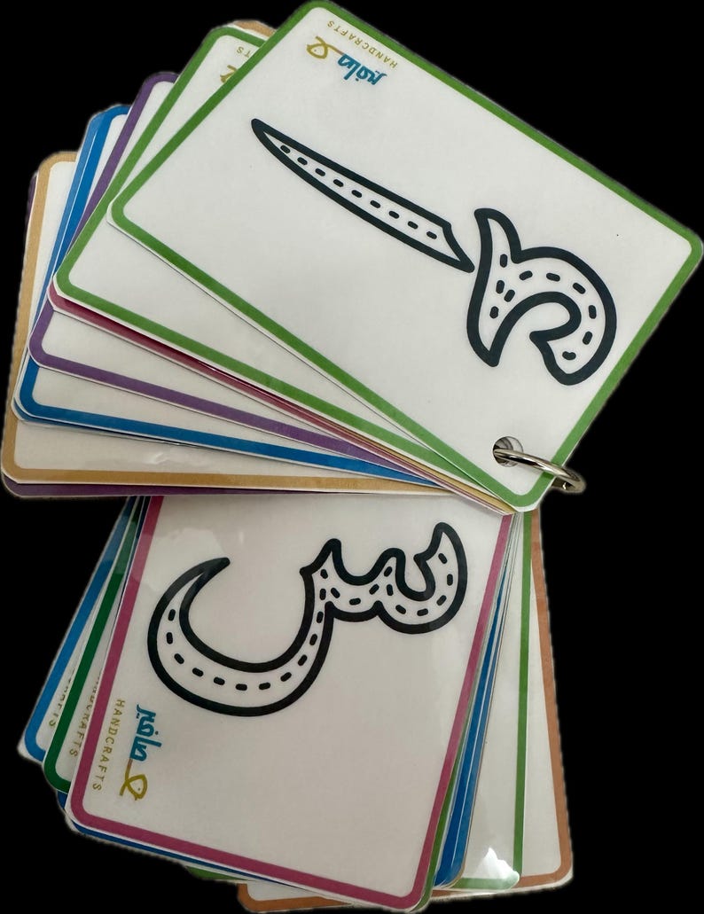 Arabic Alphabet Tracing Cards - Etsy