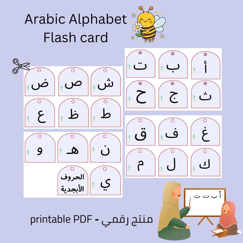 Arabic Alphabet Flashcard - Etsy