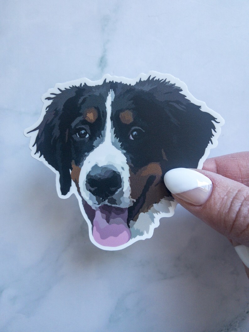 Bernese Mountain Dog Sticker | Vinyl Decal | Waterproof & Weatherproof ...