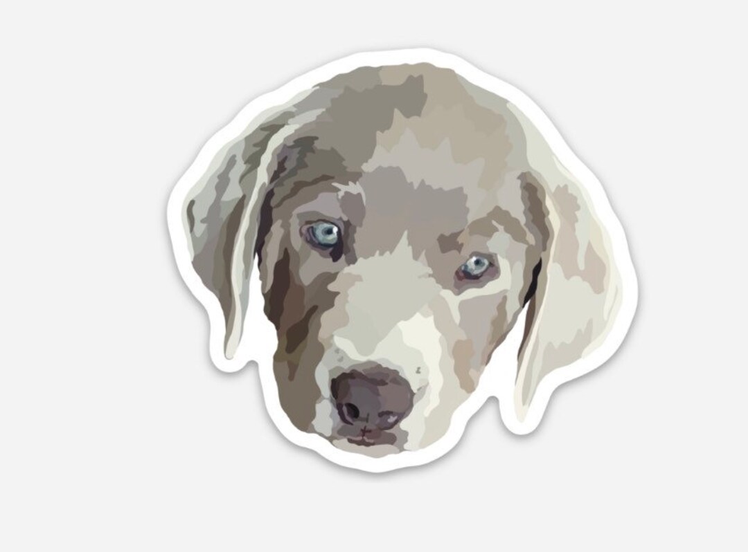 Silver Lab Puppy Dogsticker | Vinyl Decal | Waterproof & Weatherproof ...