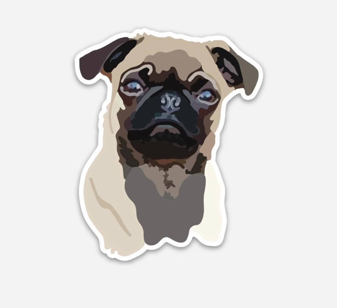 Pug Dog Sticker Dog Sticker for Hydroflask Puppy Sticker for Laptop ...