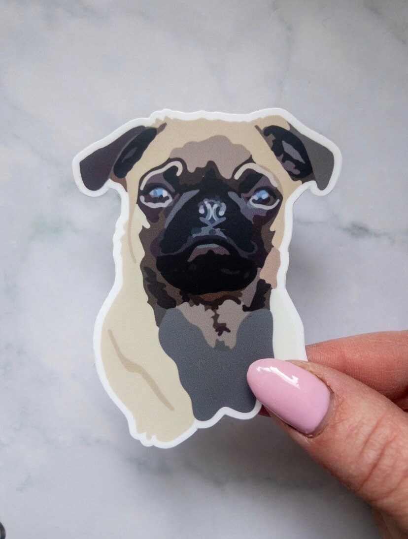 Pug Dog Sticker Dog Sticker for Hydroflask Puppy Sticker - Etsy